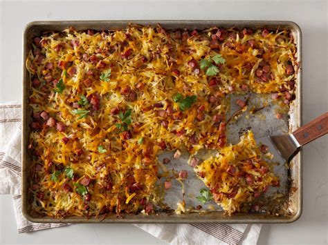 Sheet Pan Ham And Cheese Hash Browns