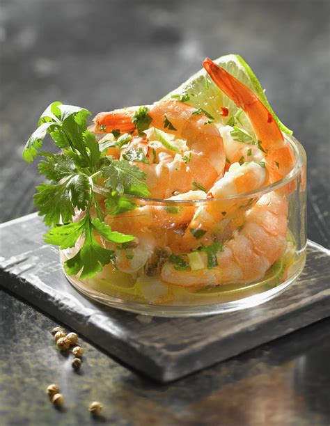 Crevettes Marinees Au Gingembre Et A La Coriandre Marinated Shrimps