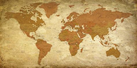 Vintage World Map Vintage World Map Decorative World Map