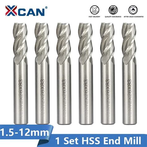 XCAN Fresadora HSS Cortador De 4 Flauta 1 5 12mm CNC Fresa De