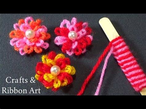 Easy Woolen Craft Ideas With Ice Cream Stick Hand Embroidery Amazing