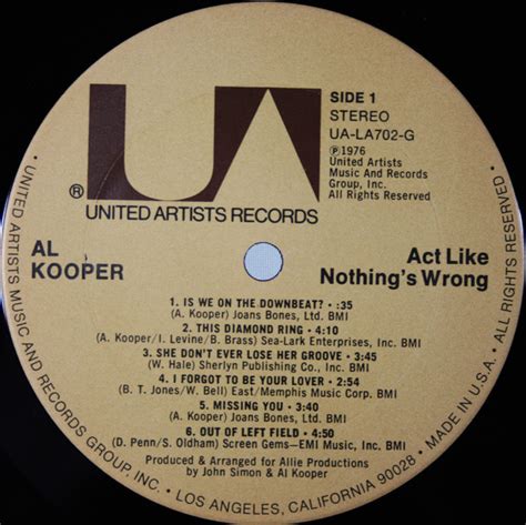 Al Kooper Act Like Nothing S Wrong Vinyl Pussycat Records
