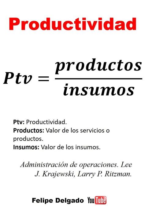 Productividad Total Formula Contaduria Y Finanzas Administracion Y