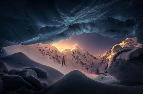 Wallpaper Mural Blue Ice Cave Photo Wallpaper