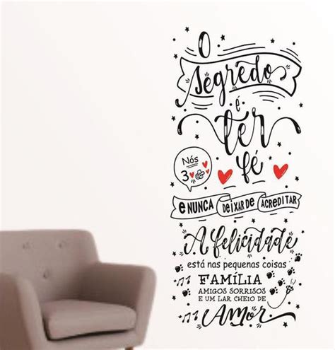 Adesivo De Parede Frase O Segredo É Ter Fé Colakoala Adesivos