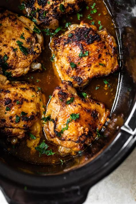 Slow Cooker Chicken Thighs The Almond Eater