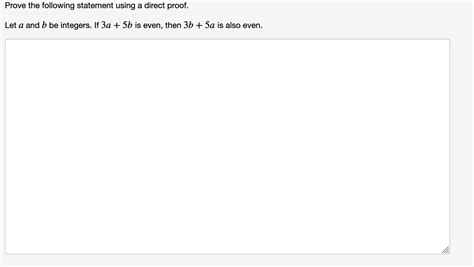 solved prove the following statement using a direct proof