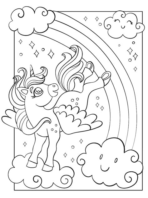 Coloriages Licorne Arc En Ciel