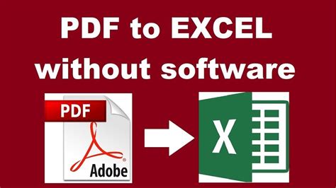 how to convert pdf file to excel youtube