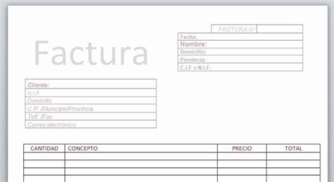 50 Formatos De Facturas Para Llenar