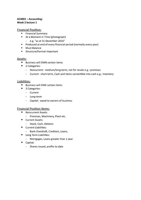 week 2 lecture 1 2 dr antoinette flynn ac4001 accounting week 2 lecture 1 financial