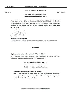 Fillable Online Rule Amendments 2018South African Revenue Fax Email