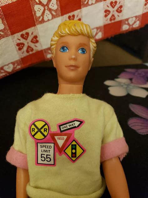 Vintage Ken Barbie Doll With Outfit Has Brown Molded Hair Blue Eyes