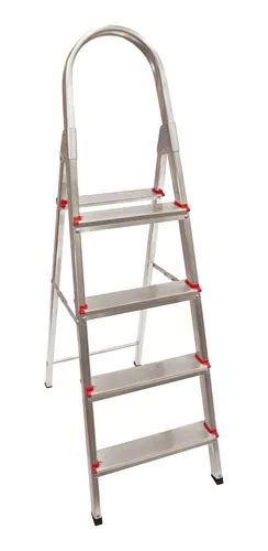 Escada Dobrável 4 Degraus Prática Resistente Tesoura Cor Arco