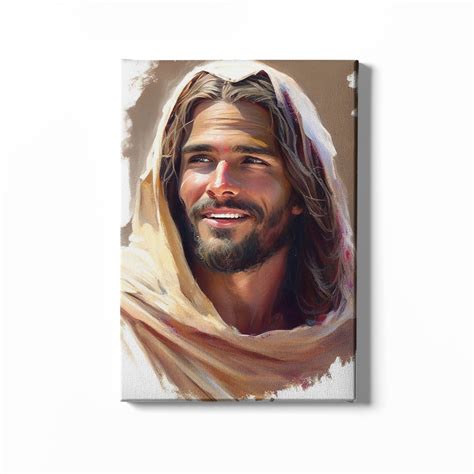 Jesus Laughing Picture Of Jesus Watercolor Christ Art Smiling Christ