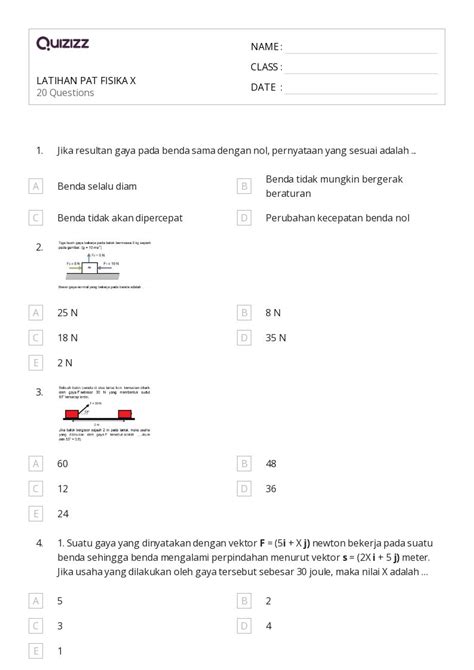 50 Lembar Kerja Energi Potensial Pegas Dan Hukum Kait Untuk Kelas 12