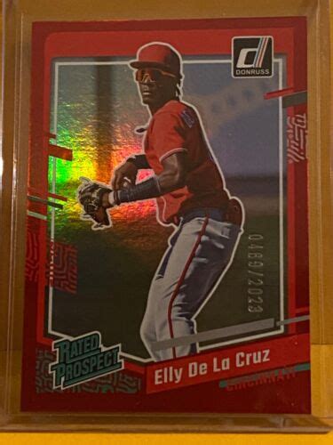 Donruss Rated Prospect Holo Red Base Elly De La Cruz