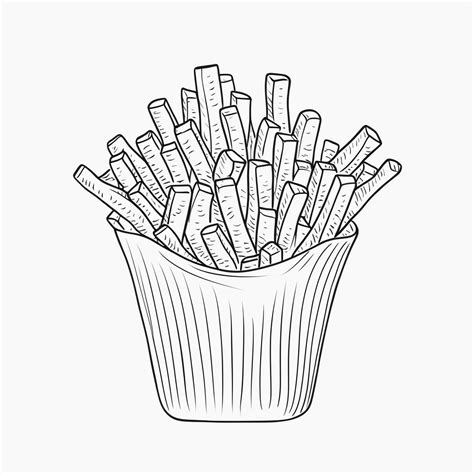 French Fries Coloring Page Coloring Corner