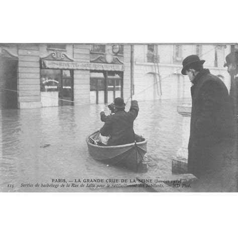 Inondation Et Crue De PARIS 1910 Ravitaillement Service De Bachotage