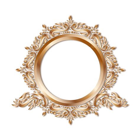 Golden Round Frame Vector Design Images 3d Gold Round Vintage Photo