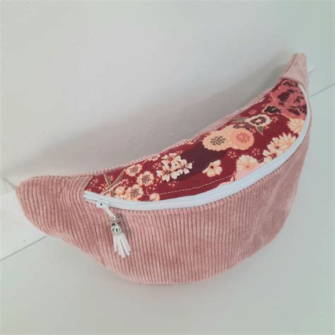 Sac banane velours côtelé vieux rose Etsy France