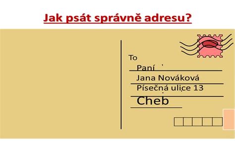 Adresa dopis telegram Český jazyk pro 4 ročník ZŠ Výuka Edukavka CZ