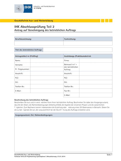 Ausfüllbar Online Antrag auf Genehmigung des betrieblichen Auftrags
