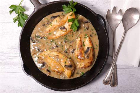 Poulet aux champignons et à la moutarde La Recette