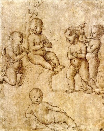 Five naked babies in various poses Raphael Santi Análisis del Cuadro