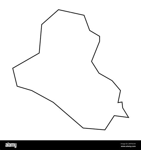 Iraq Country Thin Black Outline Silhouette Simplified Map Vector Icon
