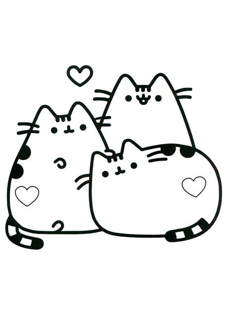 Tres Pusheen Para Colorear Imprimir E Dibujar ColoringOnly