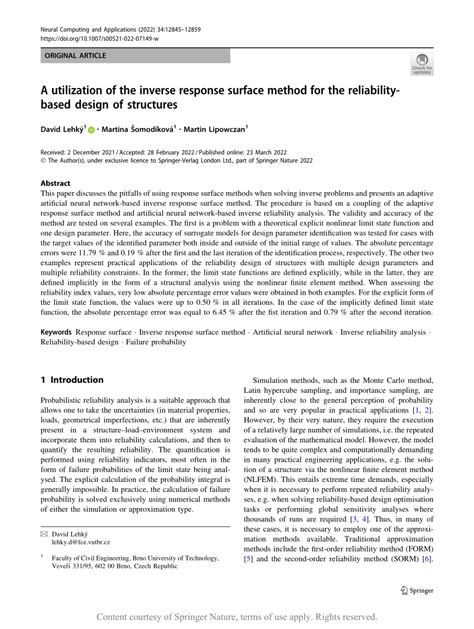 a utilization of the inverse response surface method for the reliability based design of