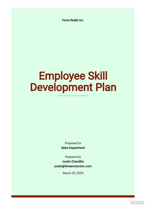 The Employee Skill Development Plan Is Shown