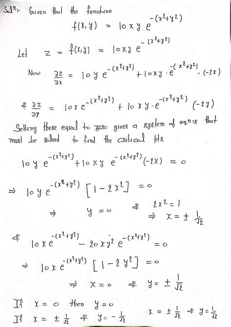 [solved] find and classify all the critical points of function f x y course hero