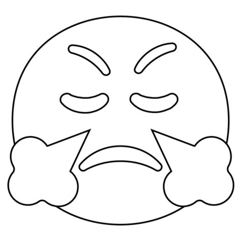 Dibujo De Cara Con Vapor De Nariz Emoji Para Colorear Dibujos Para