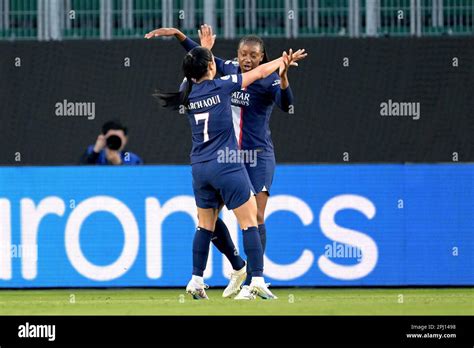 WOLFSBURG Kadidiatou Diani Of Paris Saint Germain Women Celebrates