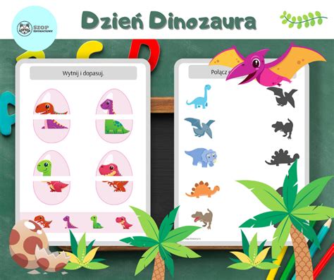 Dzień Dinozaura Dinozaury Zestaw zadań Dyplom Złoty nauczyciel