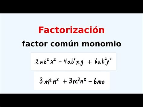 Factorización Factor común monomio YouTube