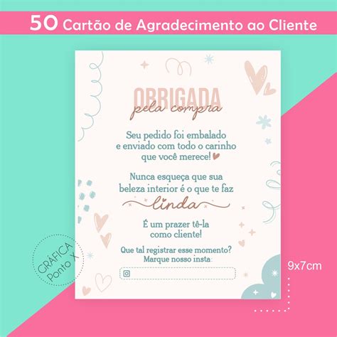 Cart Es De Agradecimento Ao Cliente Obrigada Pela Compra Shopee Brasil