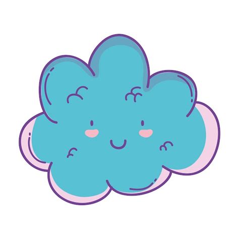 Linda Nube De Dibujos Animados Vector Premium