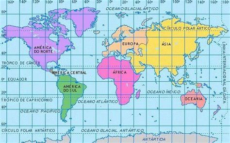 En Un Mapa Planisferio Ubicar Continentes Oceanos Mares Paralelos