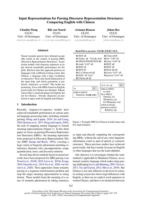 pdf input representations for parsing discourse representation structures comparing english