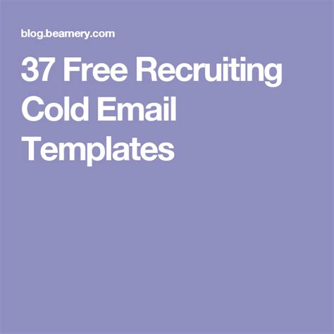 Recruitment Cold Email Template