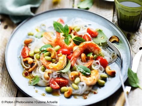 Salade thaï aux crevettes et nouilles de riz Recette Nouilles de