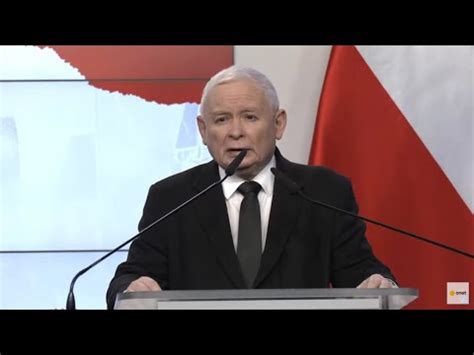 Konferencja prasowa z udziałem prezesa PiS Jarosława Kaczyńskiego YouTube