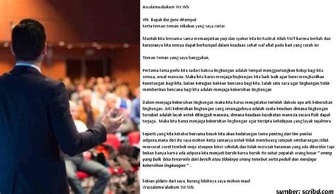Contoh Pidato Singkat Tentang Kebersihan Yang Baik Dan Benar Mudah