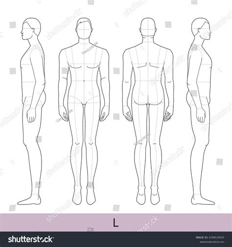 Set L Size Men Fashion Template Stock Vector Royalty Free 2199110555
