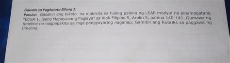 Solved Gawain Sa Pagkatuto Bilang 1 Panuto Basahin Ang Teksto Na
