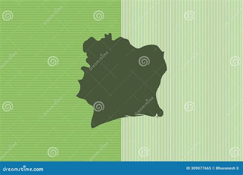 Set Of Isolated Cote D Ivoire Maps With Regions Isolated Borders