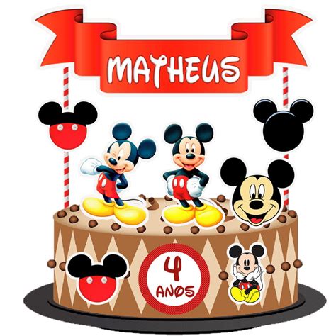 Topo De Bolo Topper De Bolo Mickey Elo7 Produtos Especiais